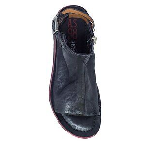 A.S.98 | Shoes | As98 Brighton Peep Toe Flat Sandals 37 65 7 Black Pink ...